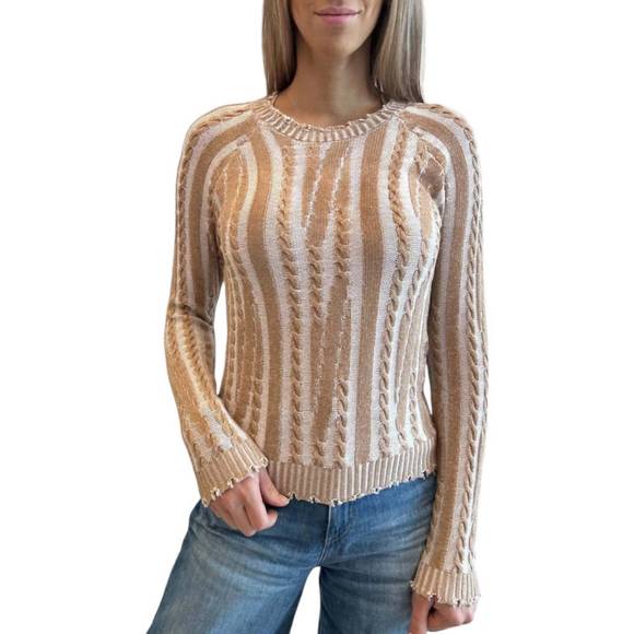 Minnie Rose | Sweaters | New Minnie Rose Cotton Plaited Cable Sweater ...